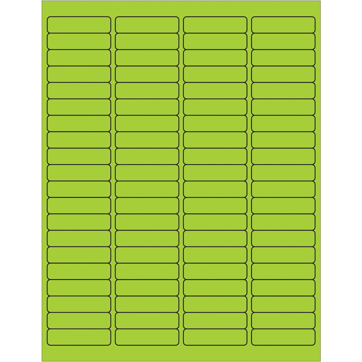 1 15/16 x 1/2" Fluorescent Green Rectangle Laser Labels