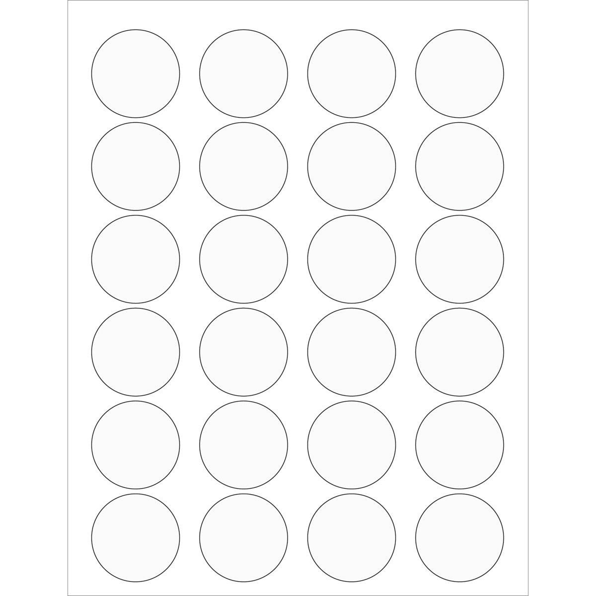 Glossy White Circle Laser Labels