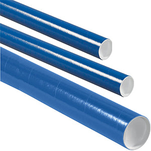 Blue Mailing Tubes with End Caps