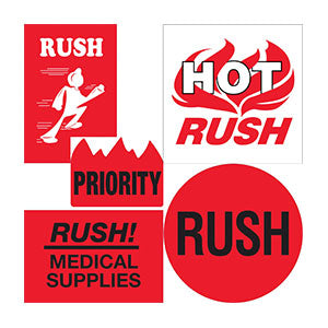 "RUSH" Labels