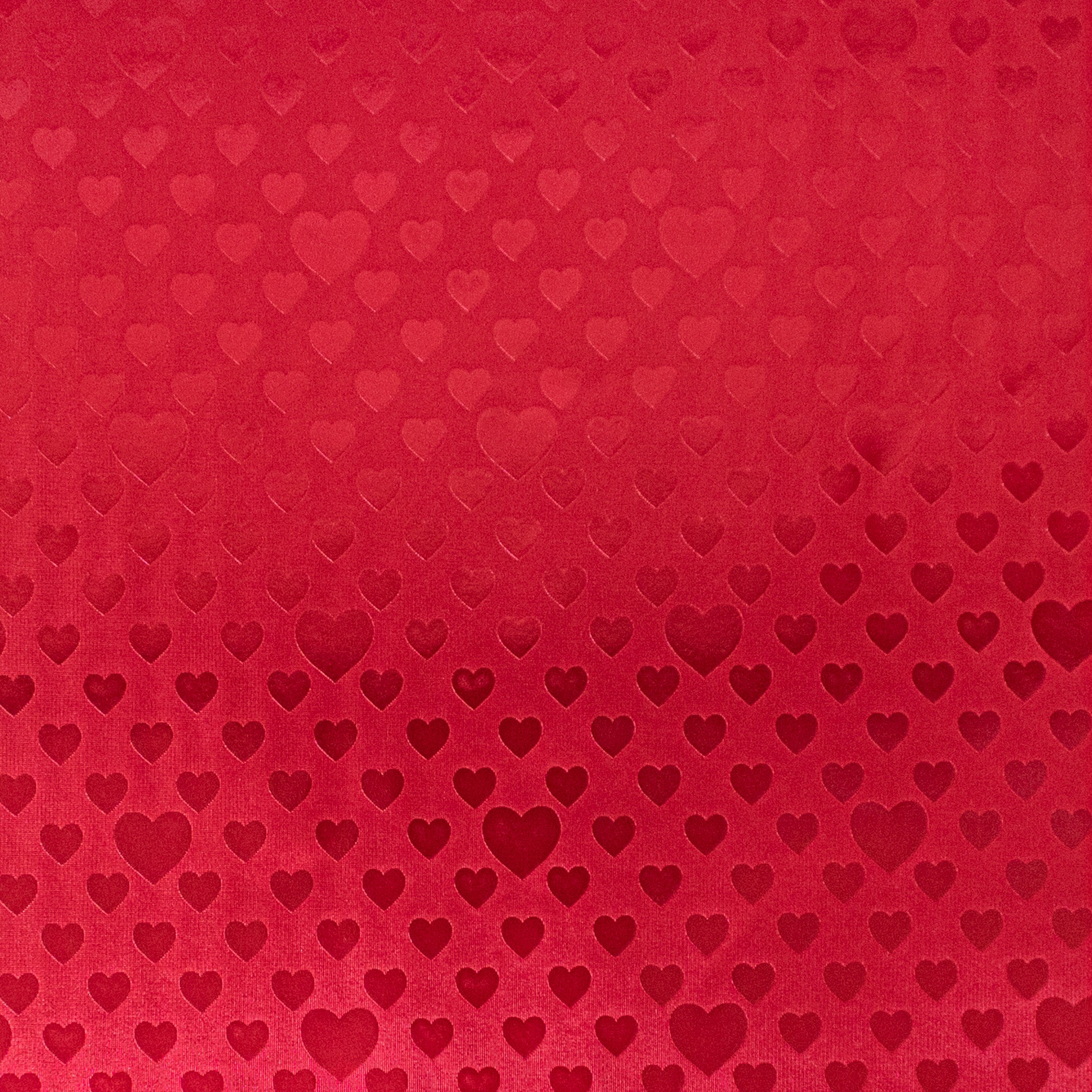 24" x 417 Feet Red Foil Hearts Half Ream Gift Wrap