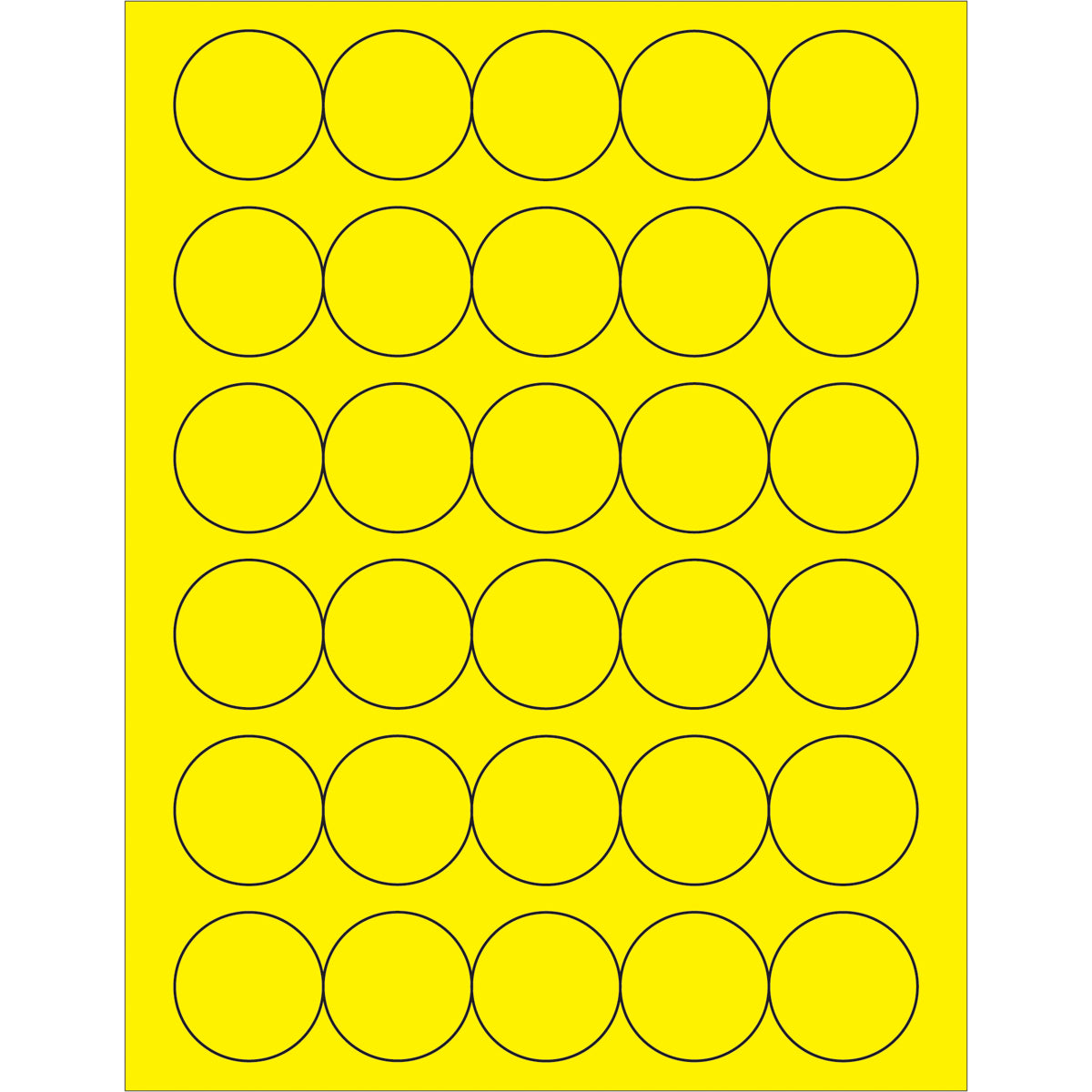 1 1/2" Fluorescent Yellow Circle Laser Labels