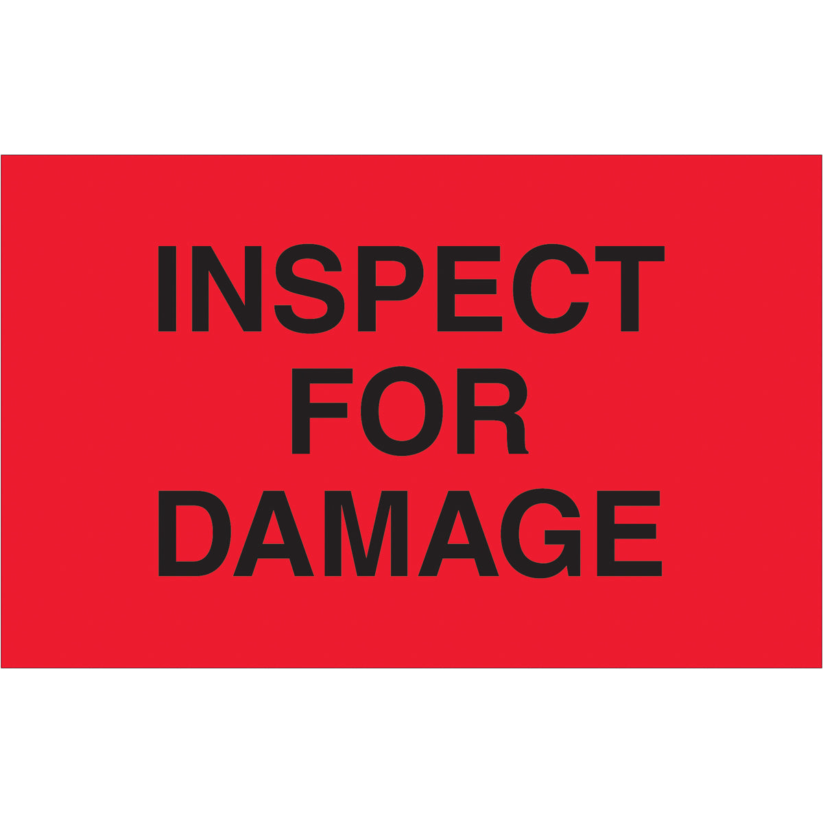 1 1/4 x 2" - "Inspect For Damage" (Fluorescent Red) Labels 500/Roll