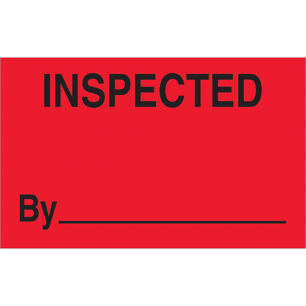 1 1/4 x 2" - "Inspected" (Fluorescent Red) Labels 500/Roll