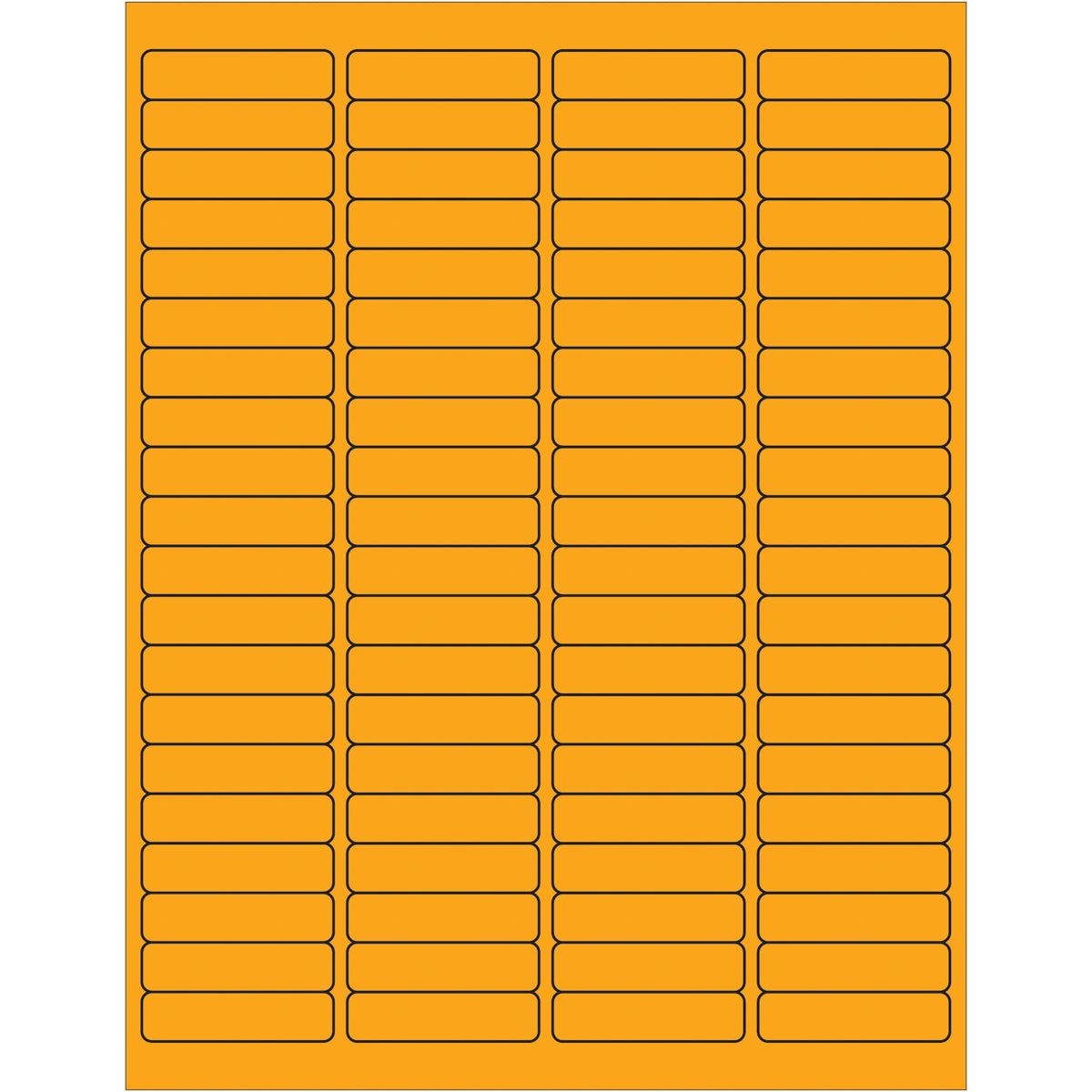 1 15/16 x 1/2" Fluorescent Orange Rectangle Laser Labels ...