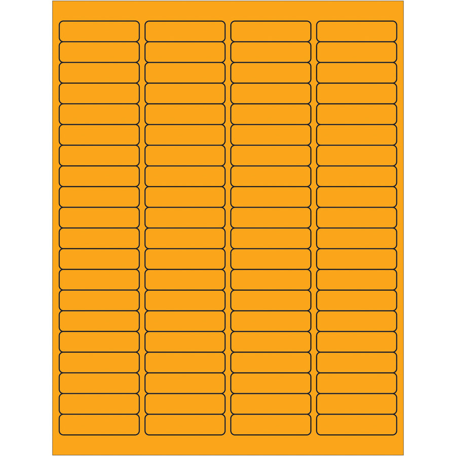 4 x 6" Fluorescent Orange Rectangle Laser Labels - PackagingSupplies.com