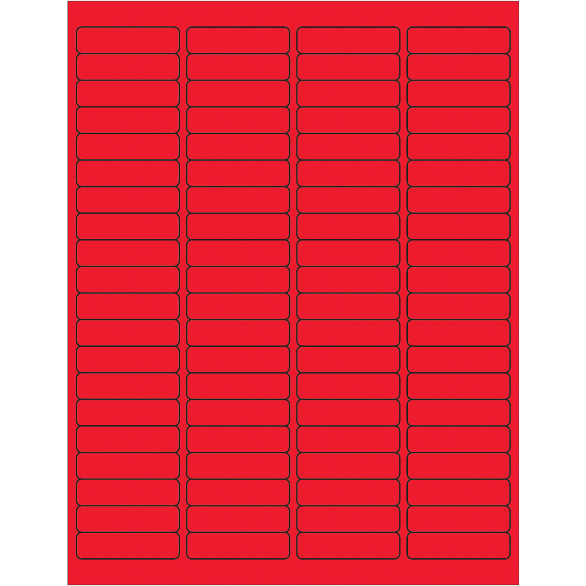 1 15/16 x 1/2" Fluorescent Red Rectangle Laser Labels