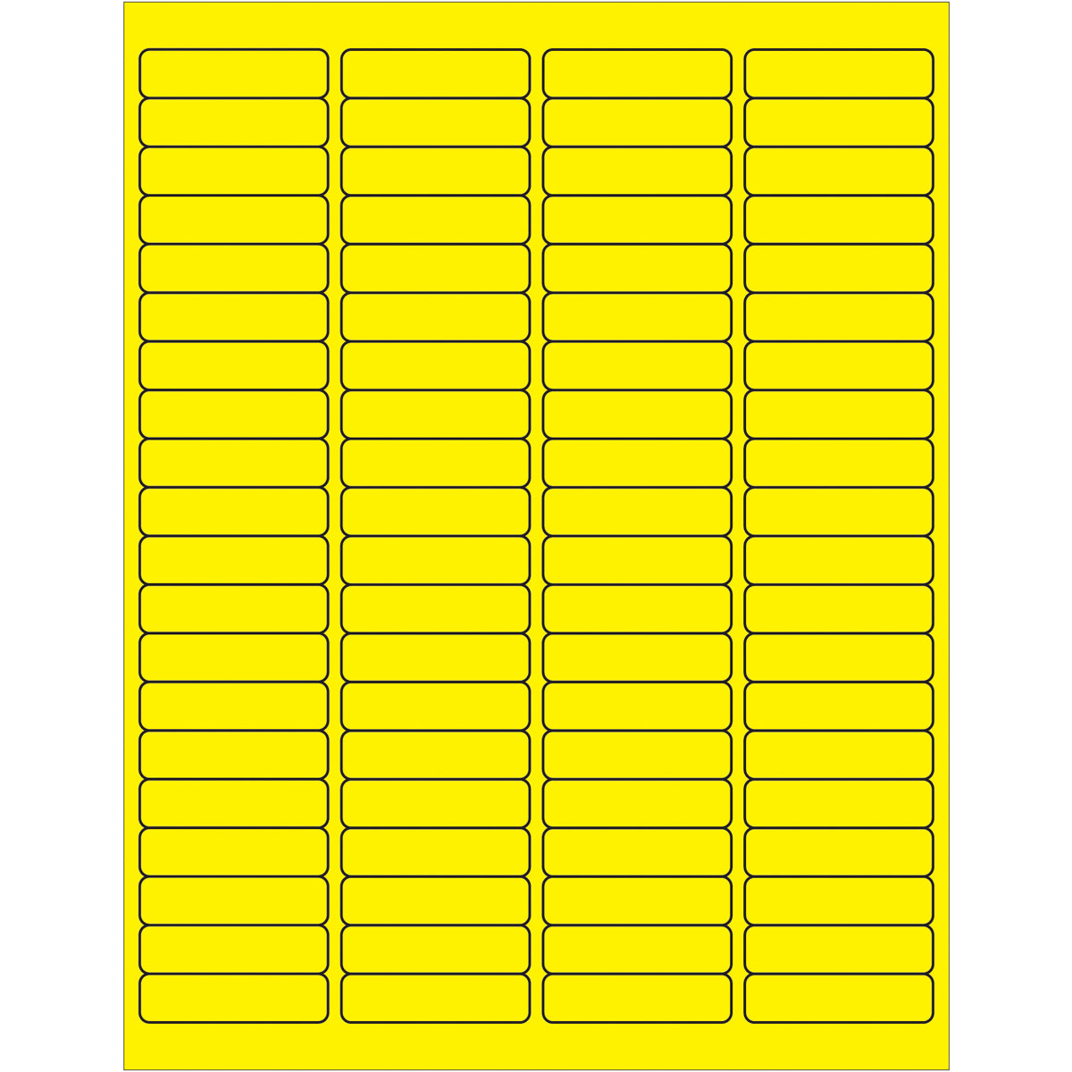 1 15/16 x 1/2" Fluorescent Yellow Rectangle Laser Labels
