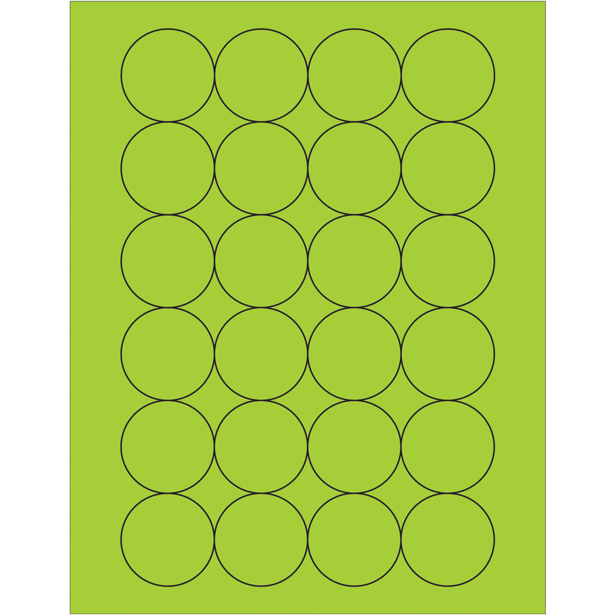 1 2/3" Fluorescent Green Circle Laser Labels