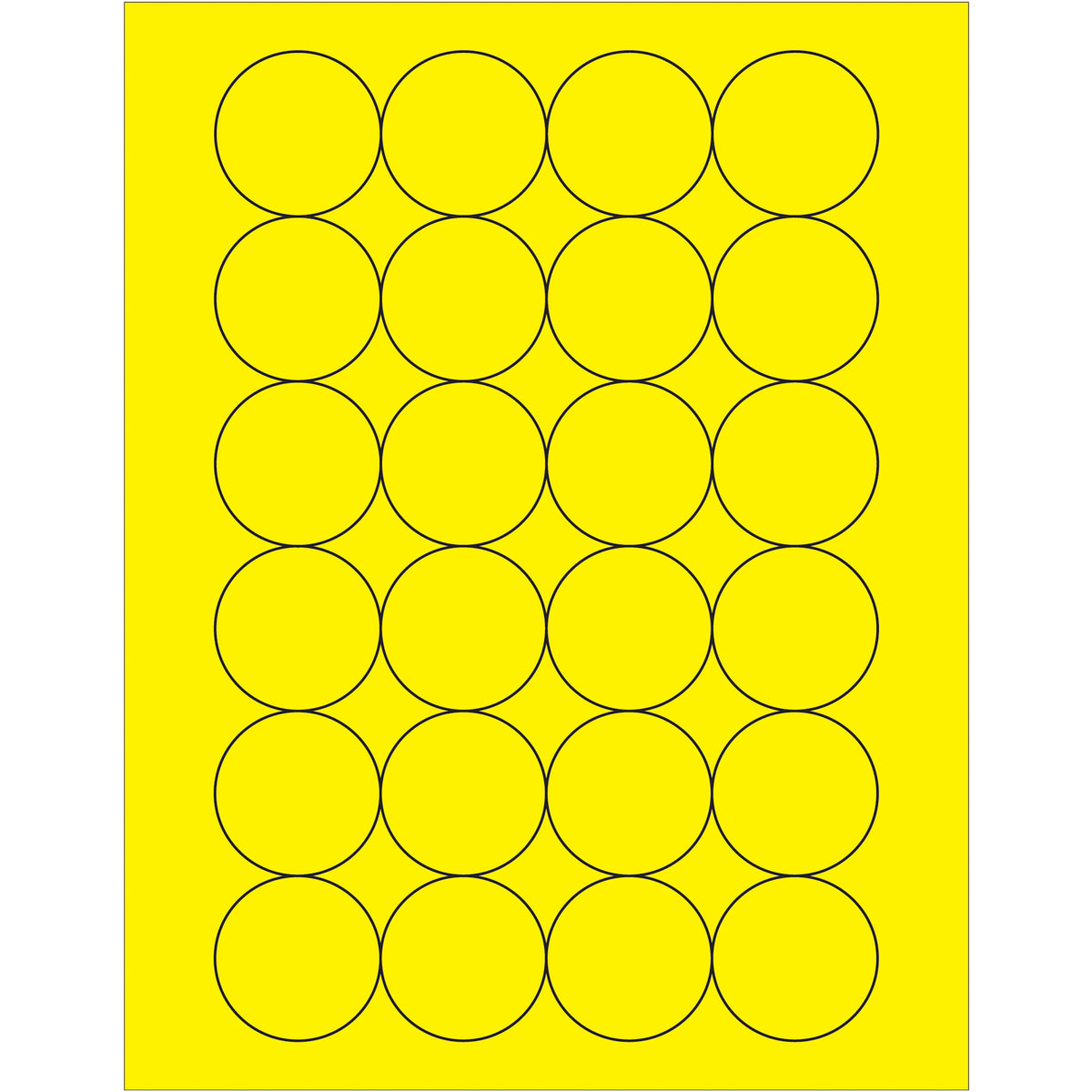1 2/3" Fluorescent Yellow Circle Laser Labels