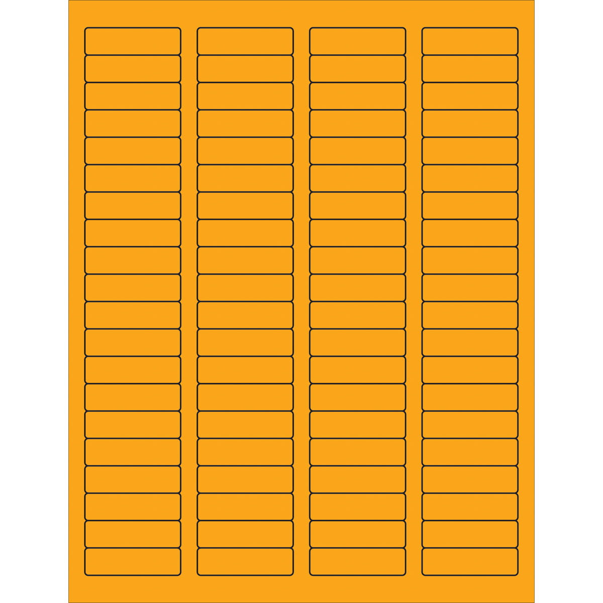 1 3/4 x 1/2" Fluorescent Orange Rectangle Laser Labels
