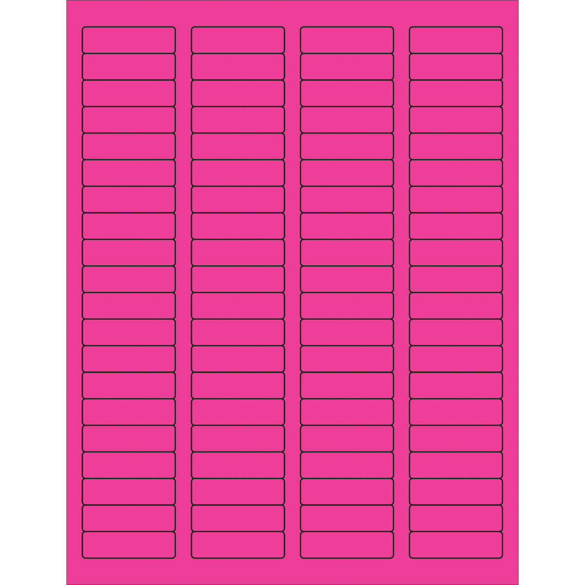 1 3/4 x 1/2" Fluorescent Pink Rectangle Laser Labels