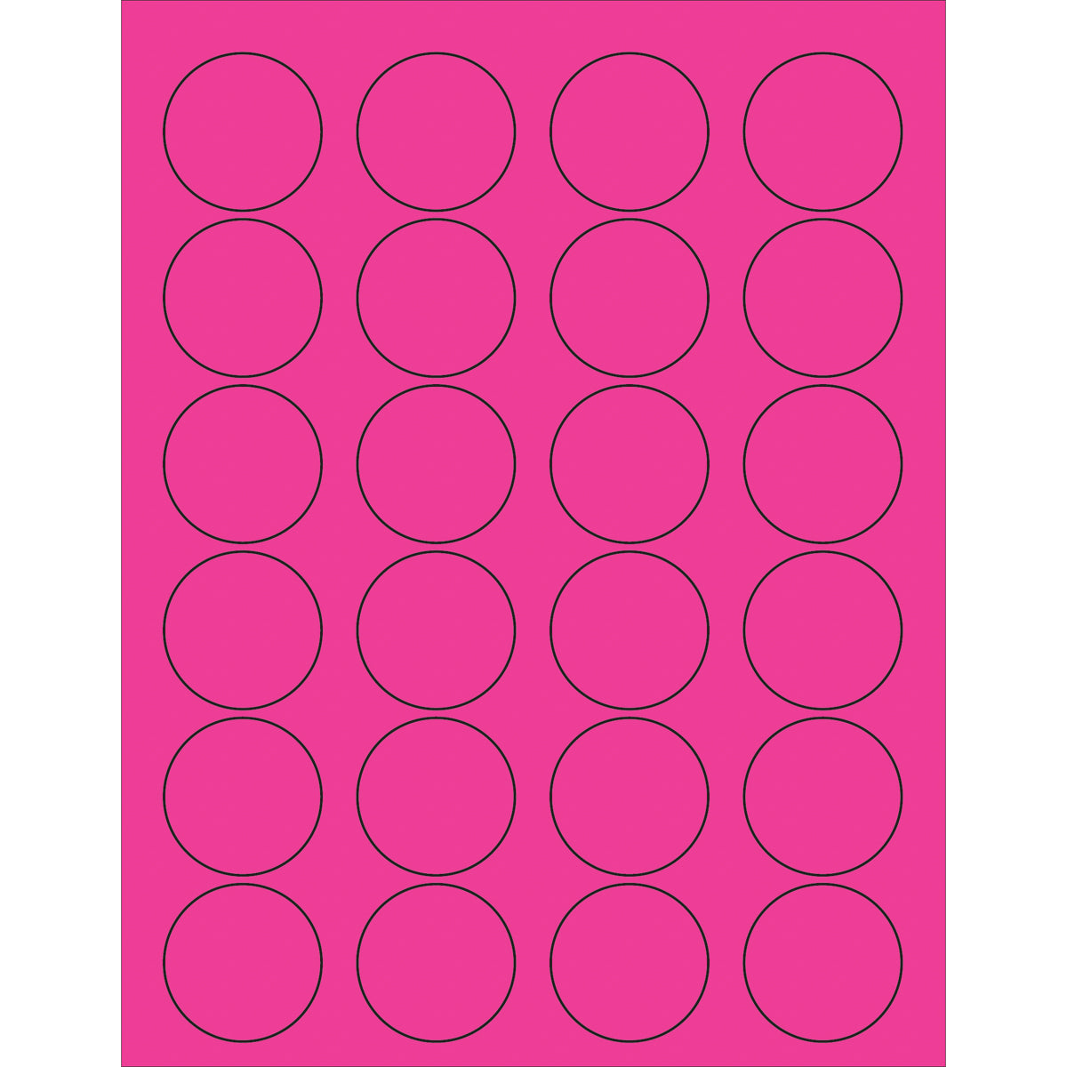 1 5/8" Fluorescent Pink Circle Laser Labels