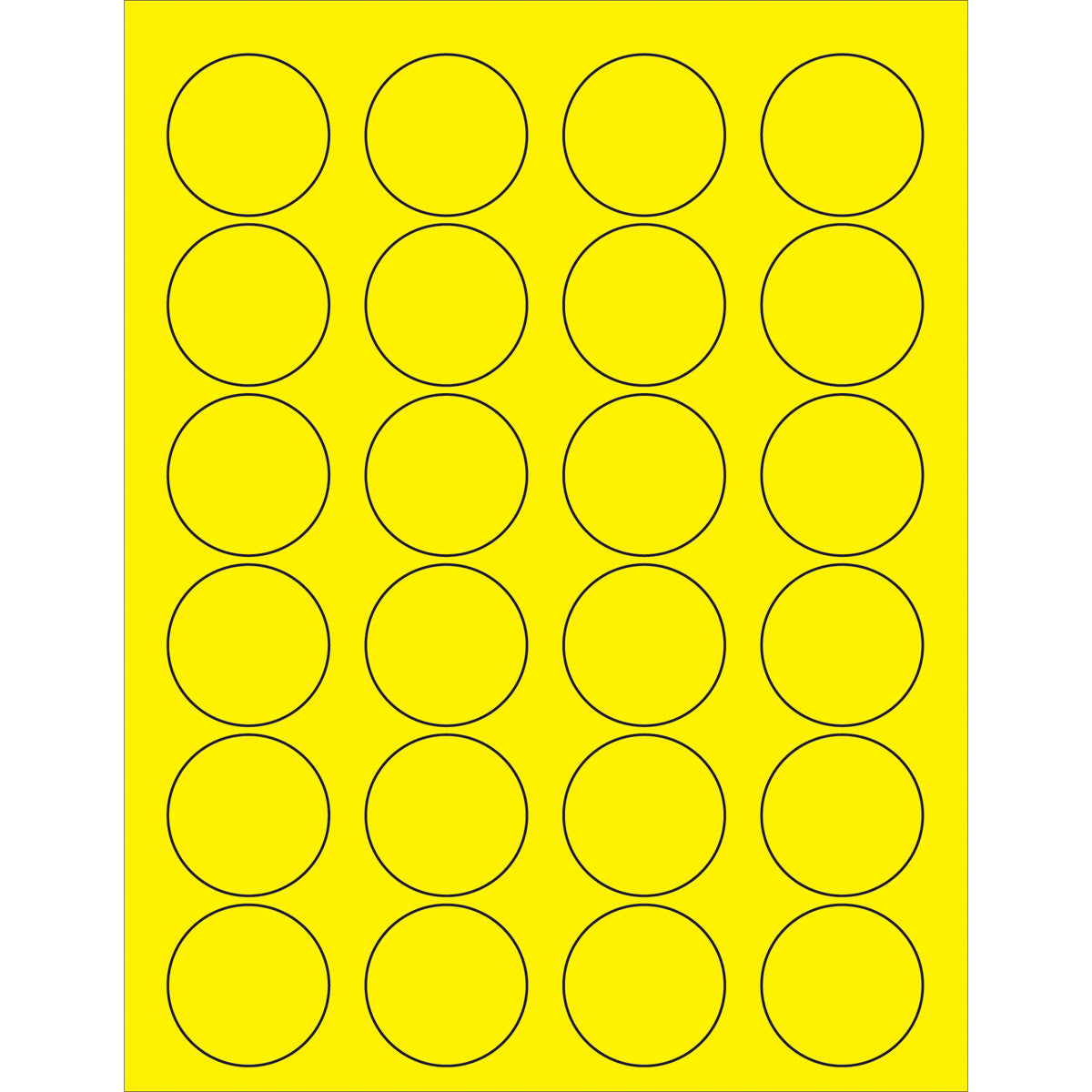 1 5/8" Fluorescent Yellow Circle Laser Labels