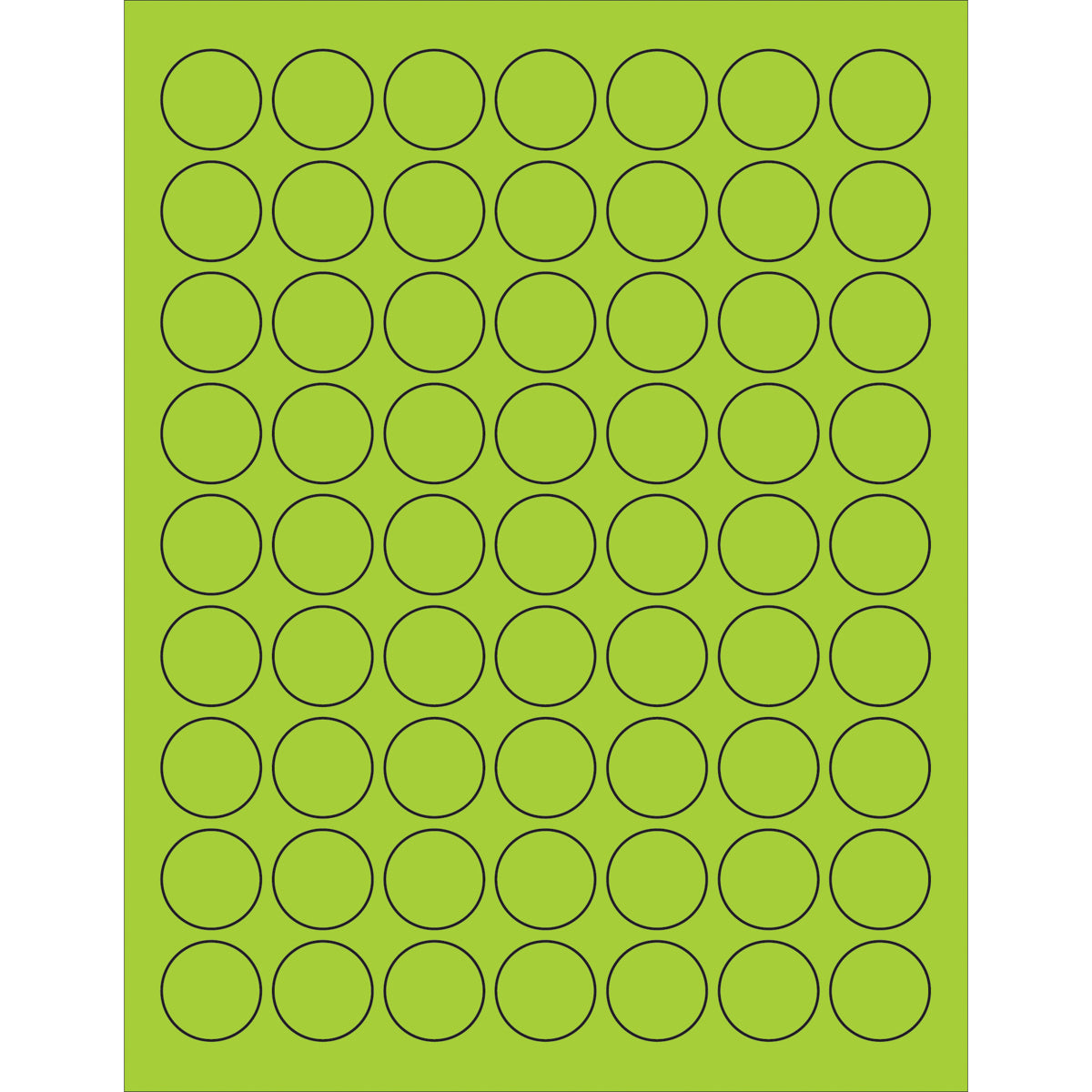 1" Fluorescent Green Circle Laser Labels