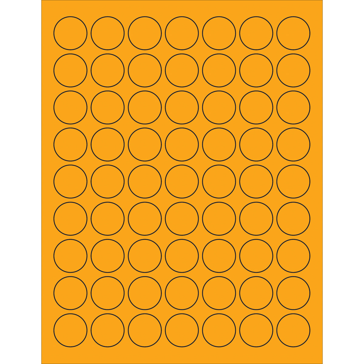 1" Fluorescent Orange Circle Laser Labels