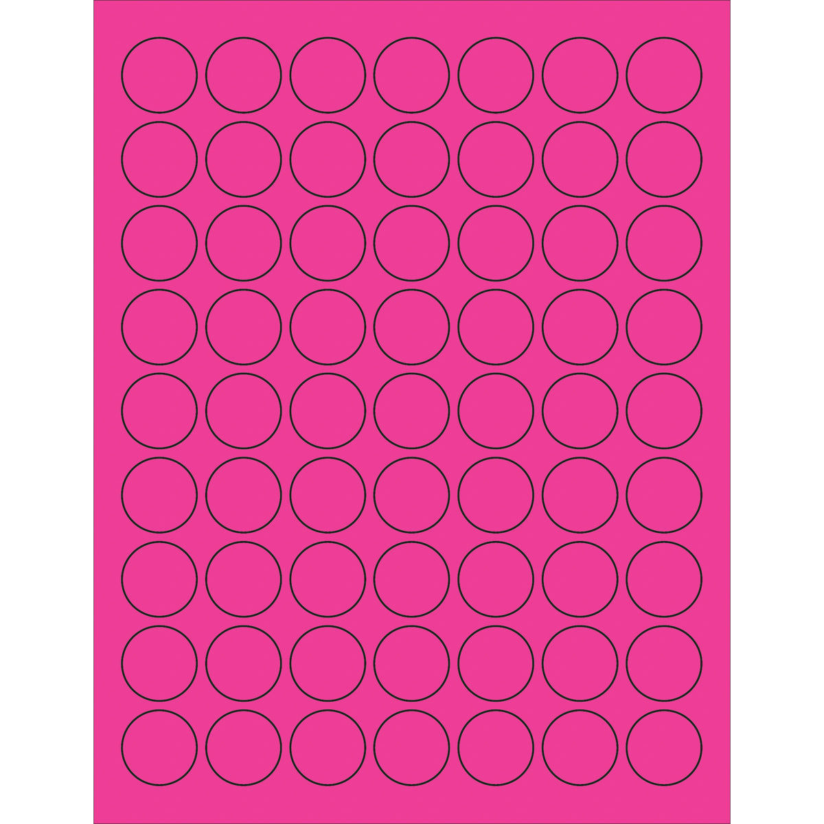 1" Fluorescent Pink Circle Laser Labels