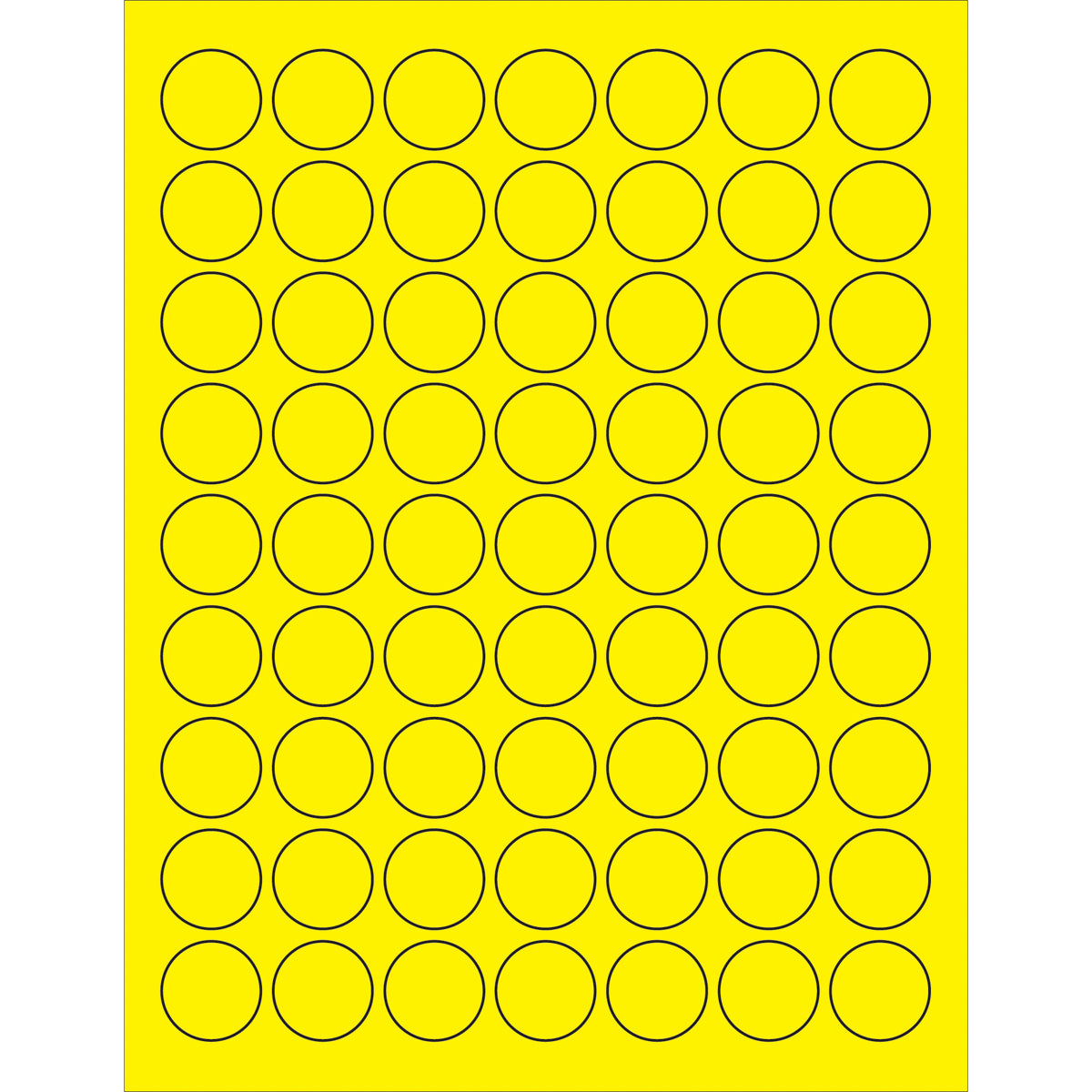 1" Fluorescent Yellow Circle Laser Labels