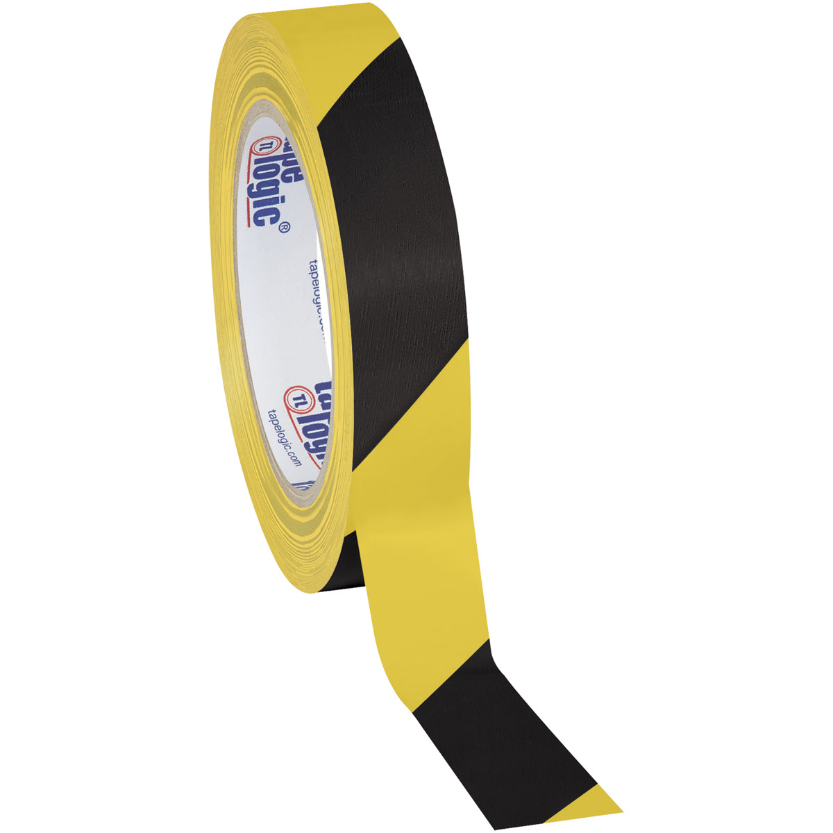 1" x 36 yds. Black/Yellow Striped Vinyl Safety Tape