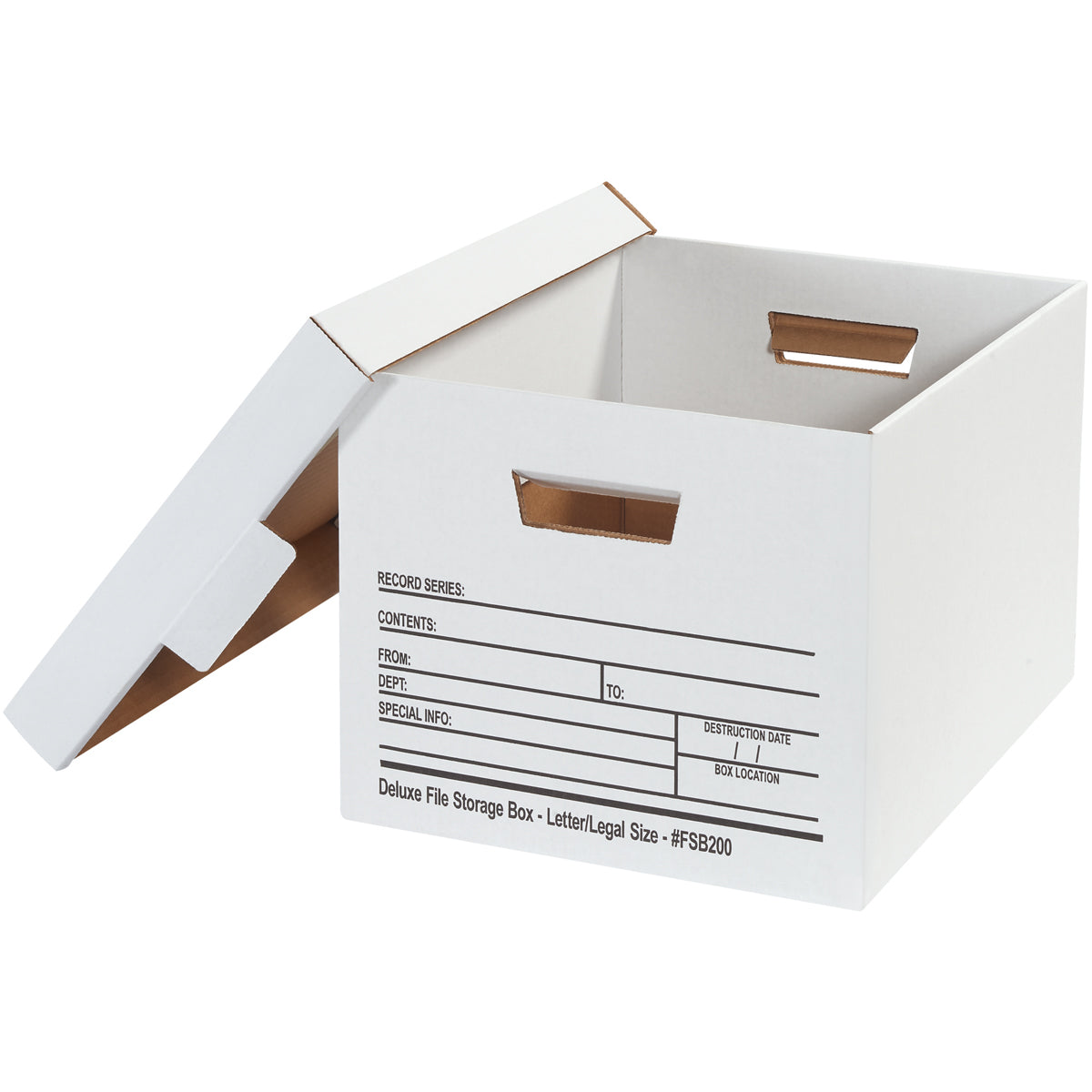 15 x 12 x 10 Letter/Legal Size 2-Pc White File Storage Box