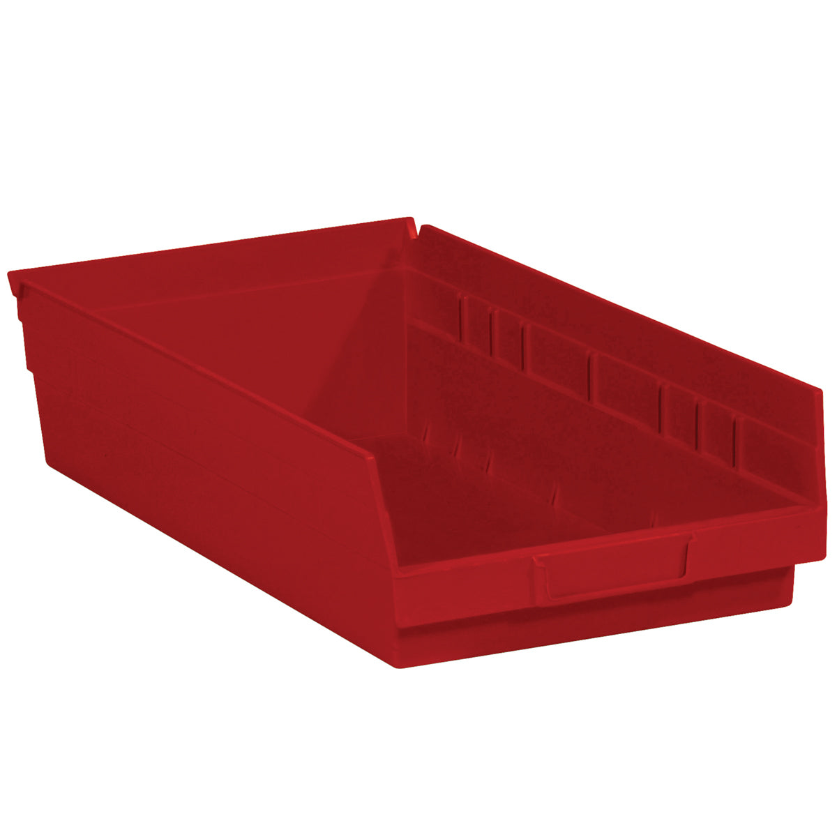 17 7/8 x 11 1/8 x 4 Red Plastic Shelf Bin Boxes