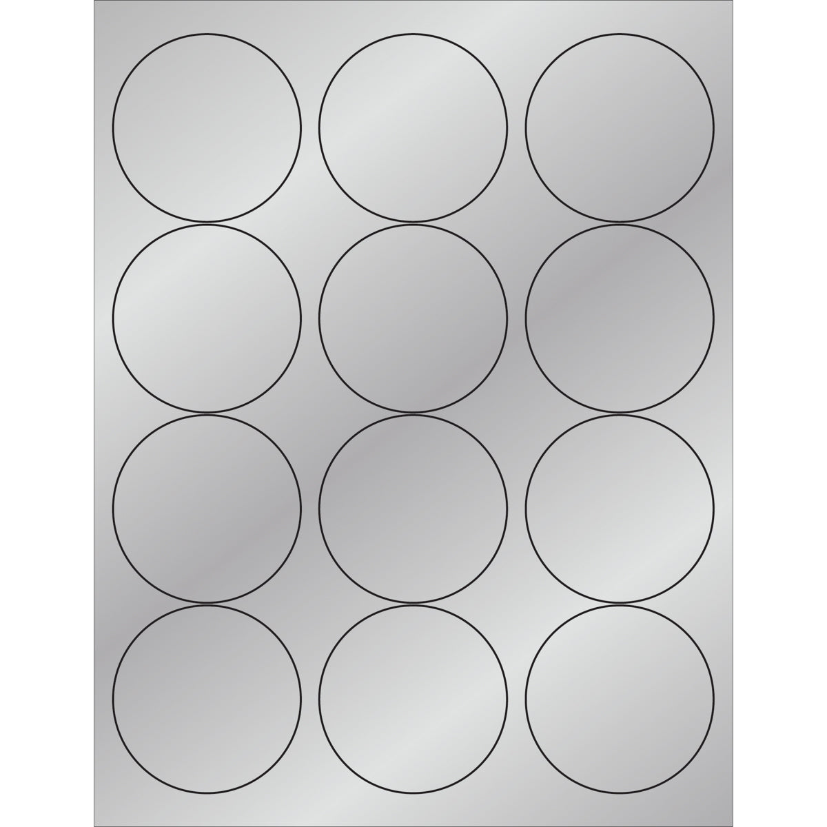 2 1/2" Silver Foil Circle Laser Labels
