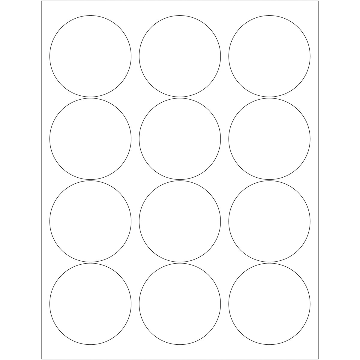 2 1/2" Glossy White Circle Laser Labels