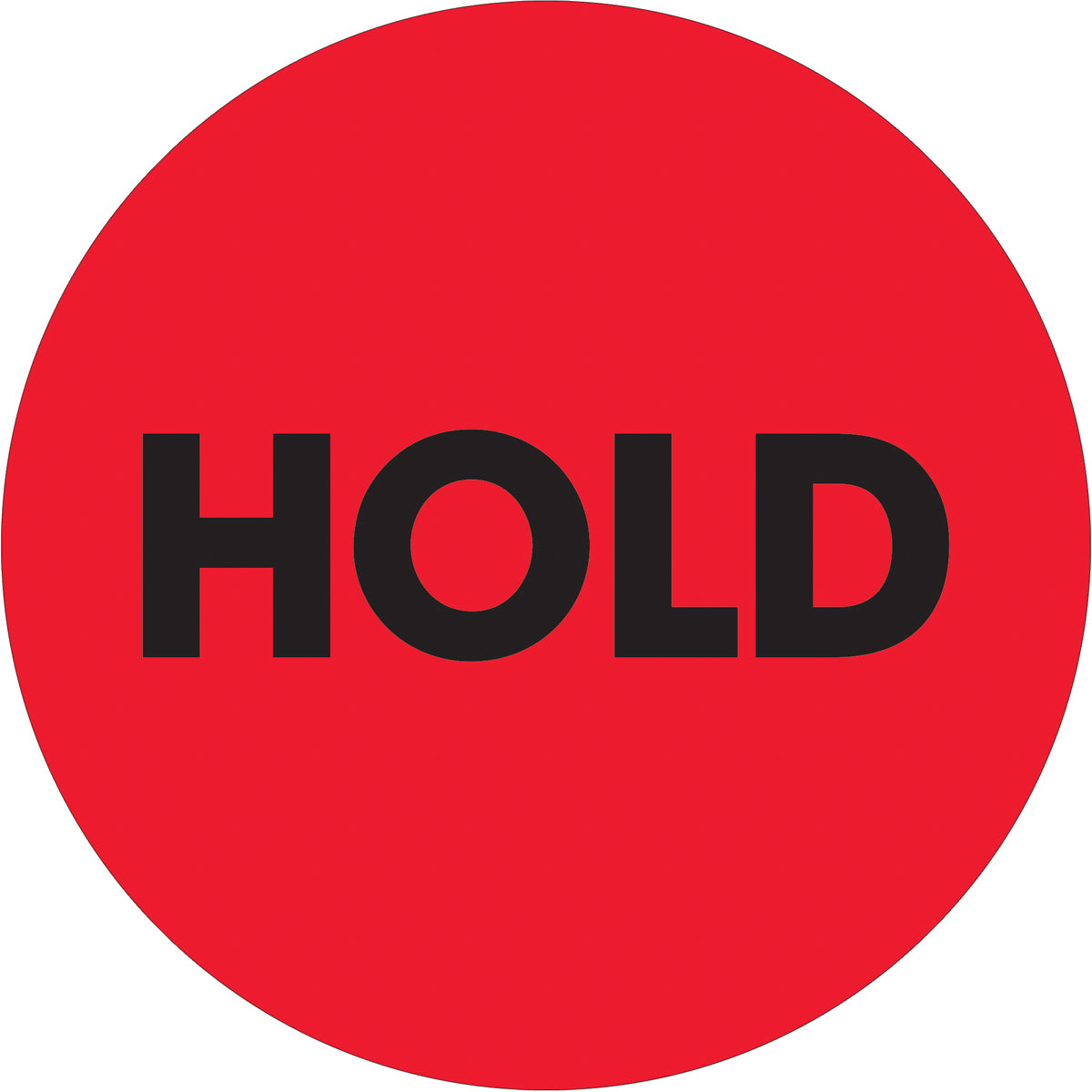 2" Circle - "Hold" Fluorescent Red Labels 500/Roll - PackagingSupplies.com