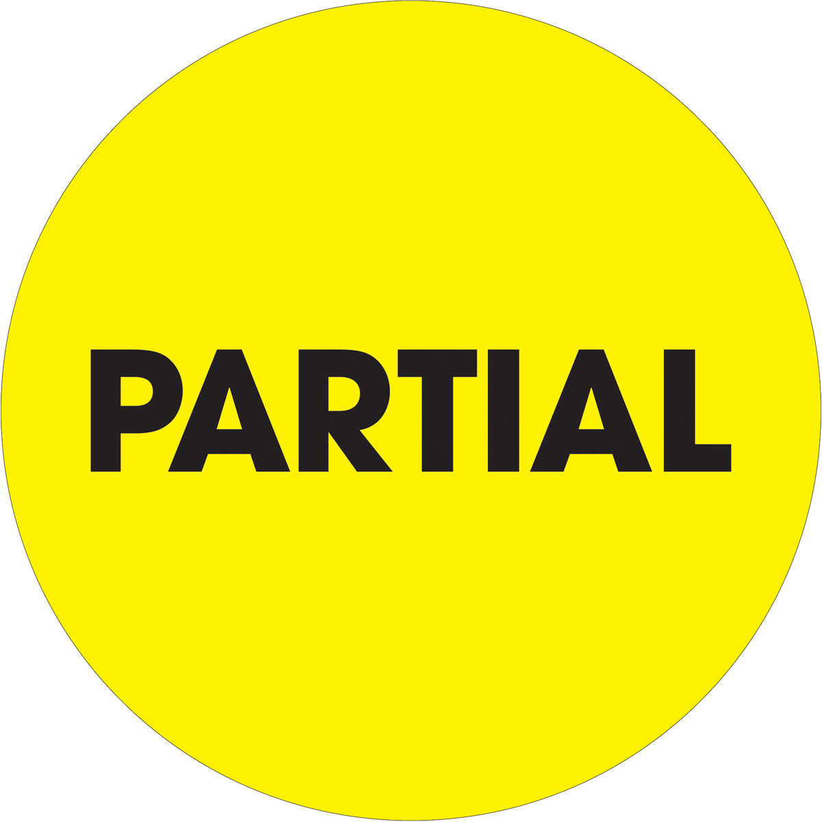 2" Circle - "Partial" Fluorescent Yellow Labels 500/Roll