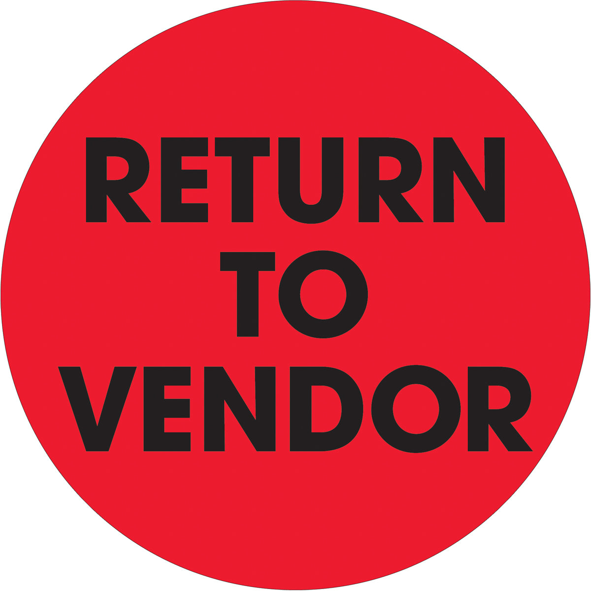 2" Circle - "Return To Vendor" Fluorescent Red Labels 500/Roll