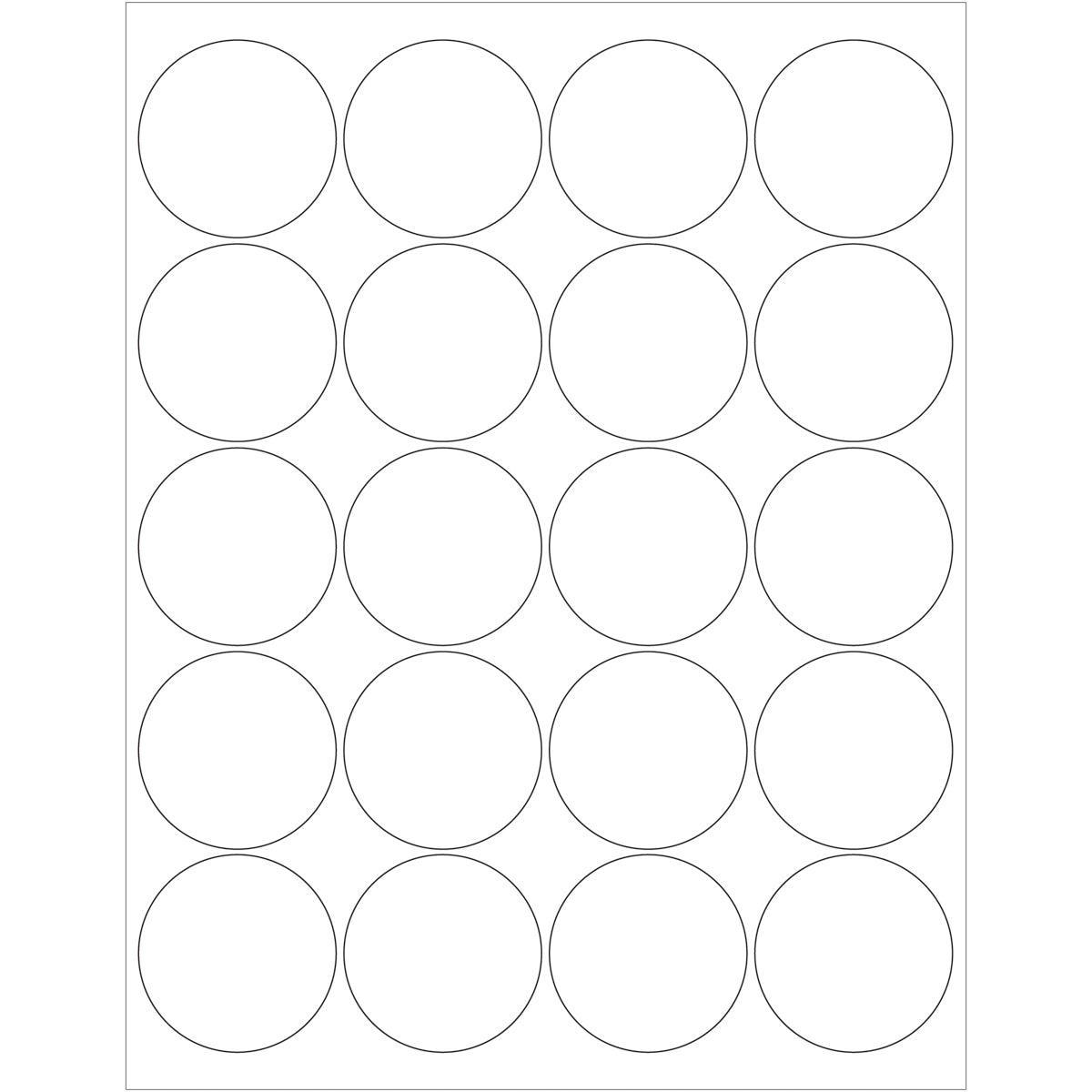 2" White Circle Laser Labels