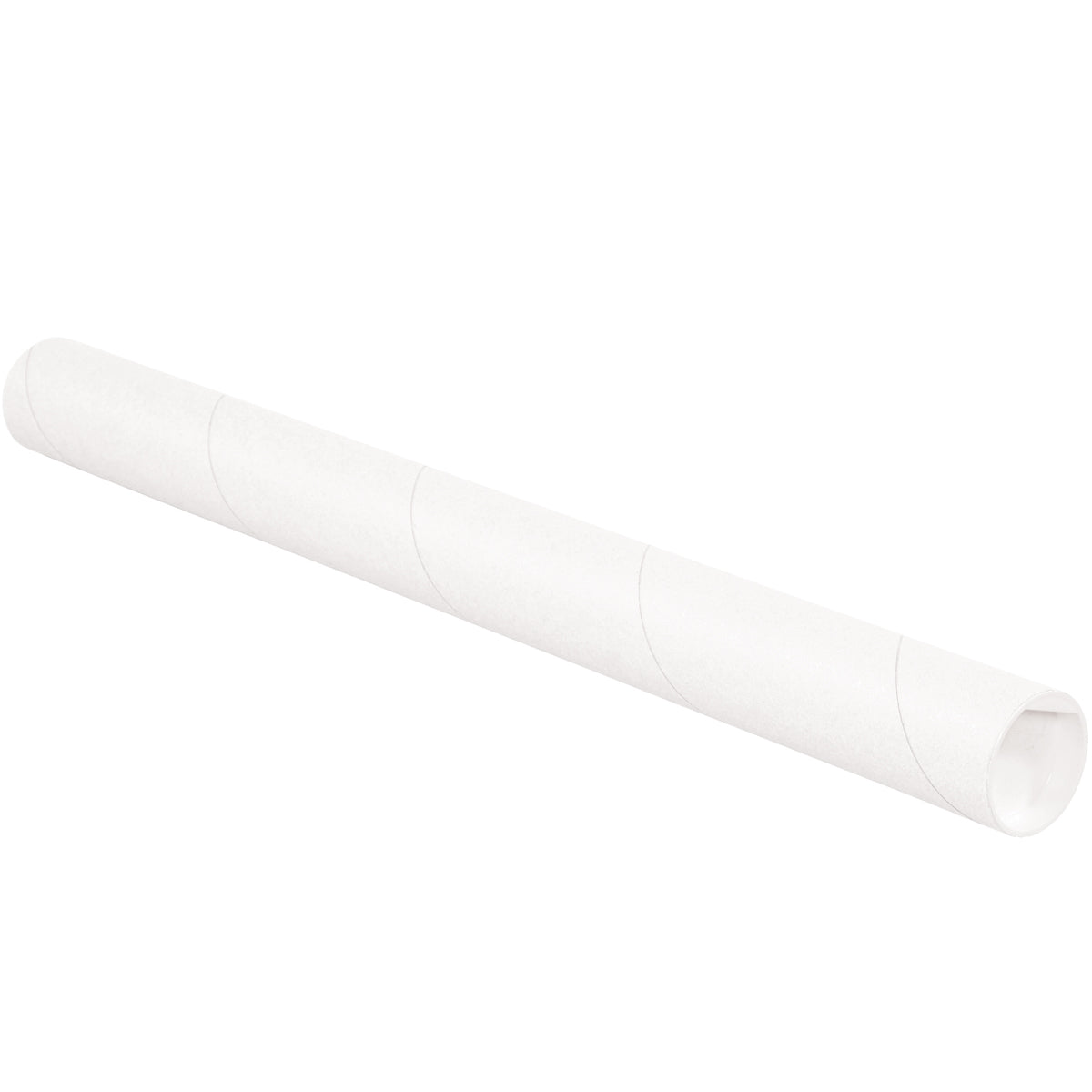 2 x 24 White Mailing Tubes With End Caps .060 Gauge