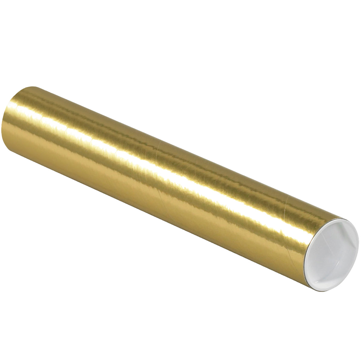 2 x 12 Gold Mailing Tubes With End Caps .060 Gauge