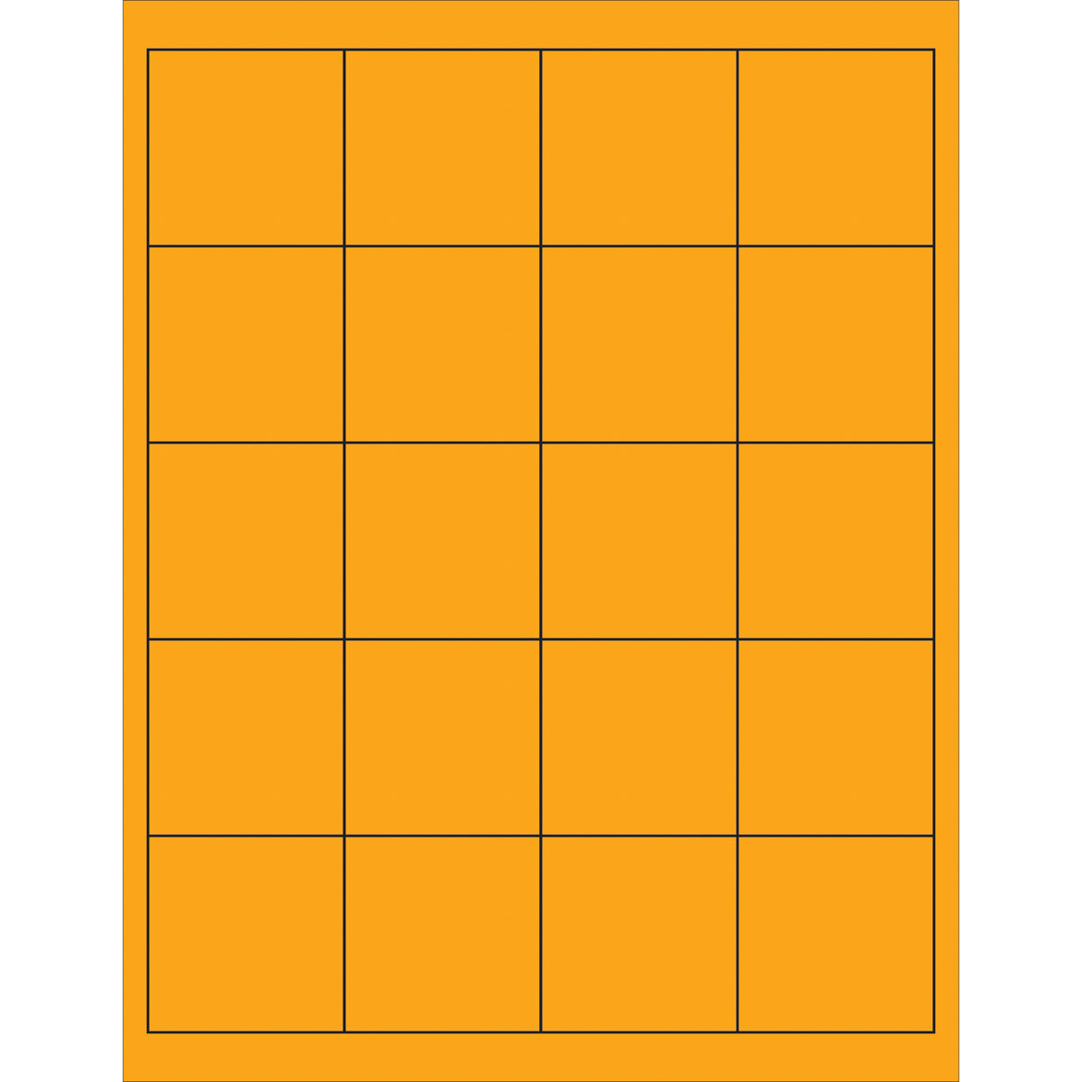 2 x 2" Fluorescent Orange Rectangle Laser Labels