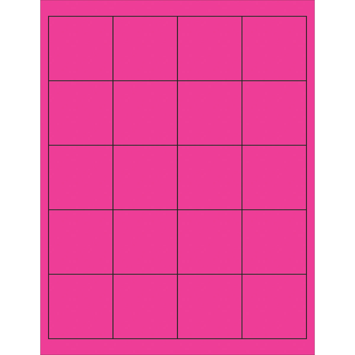 2 x 2" Fluorescent Pink Rectangle Laser Labels