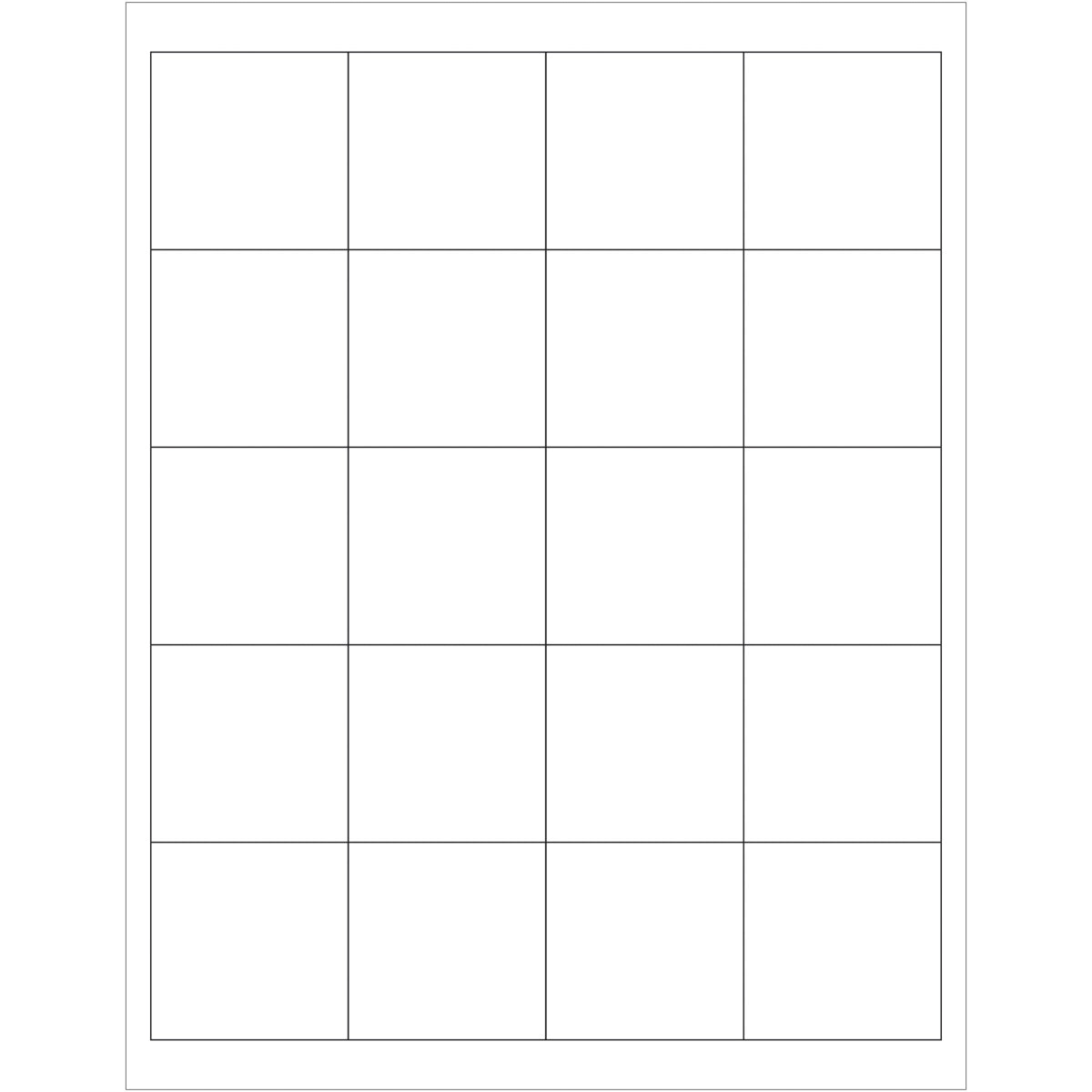 2 x 2" White Rectangle Laser Labels