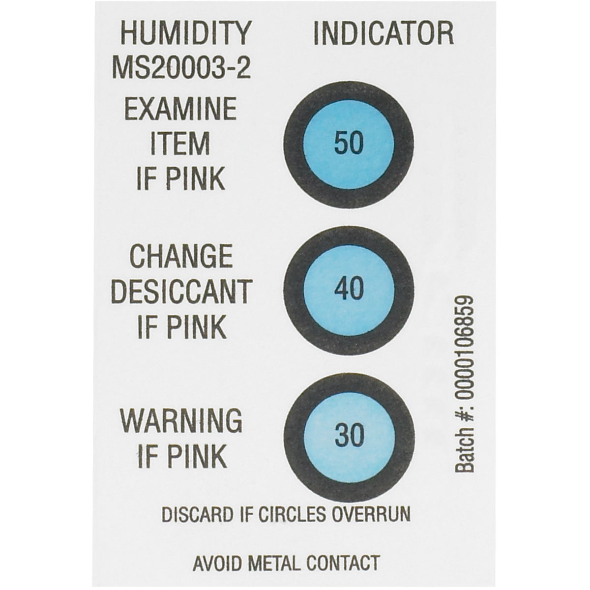 2 x 3" 30-40-50% Humidity Indicators