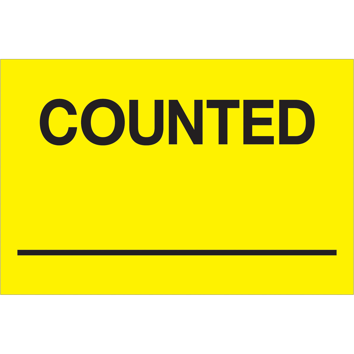 2 x 3" - "Counted ___" (Fluorescent Yellow) Labels 500/Roll