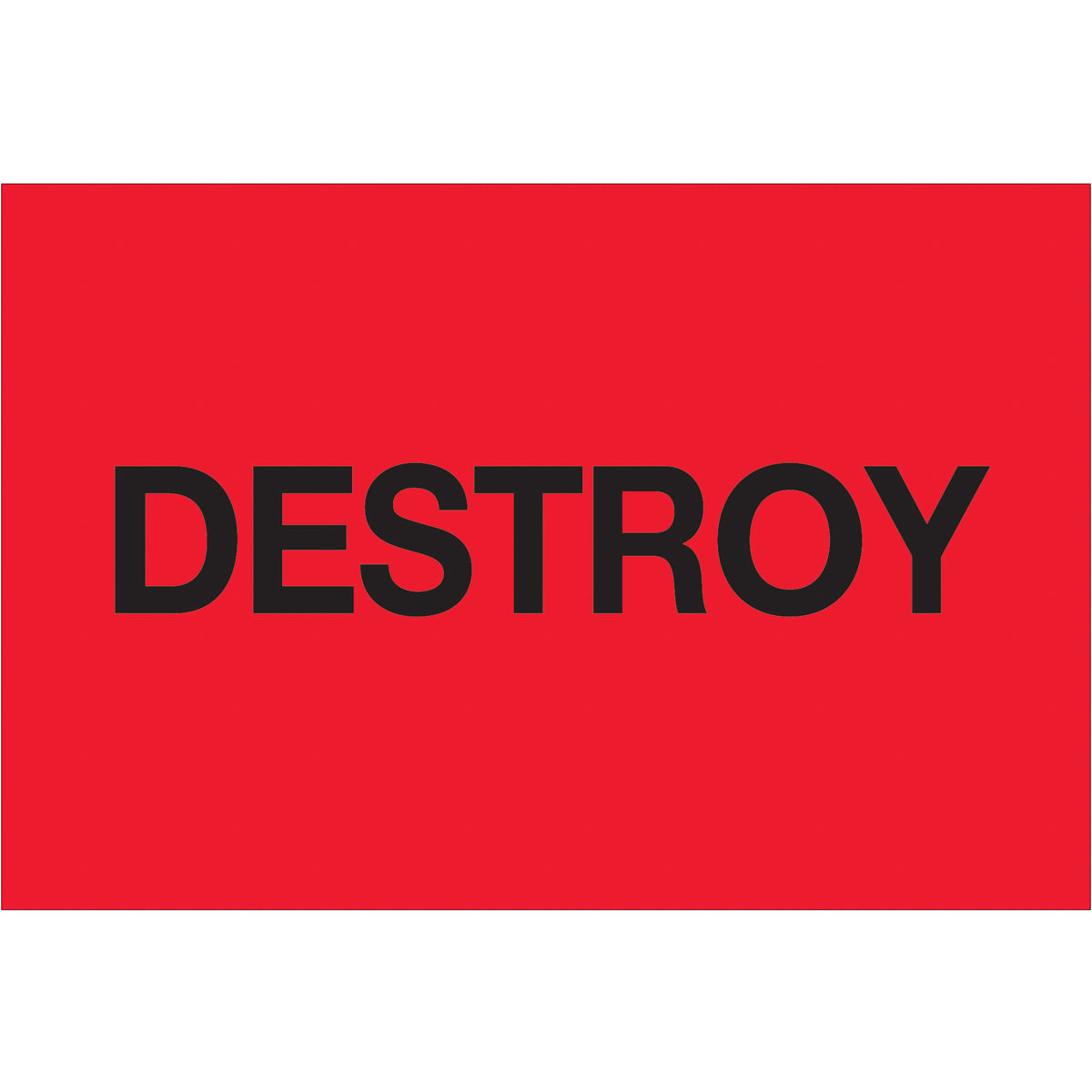 2 x 3" - "Destroy" (Fluorescent Red) Labels 500/Roll