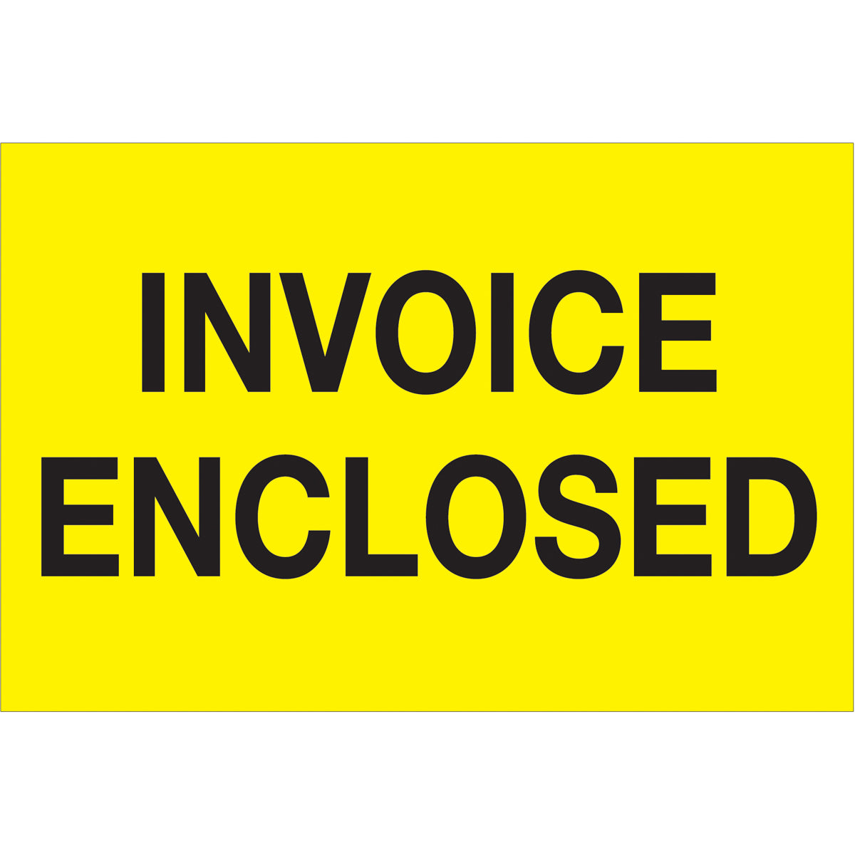 2 x 3" - "Invoice Enclosed" (Fluorescent Yellow) Labels 500/Roll