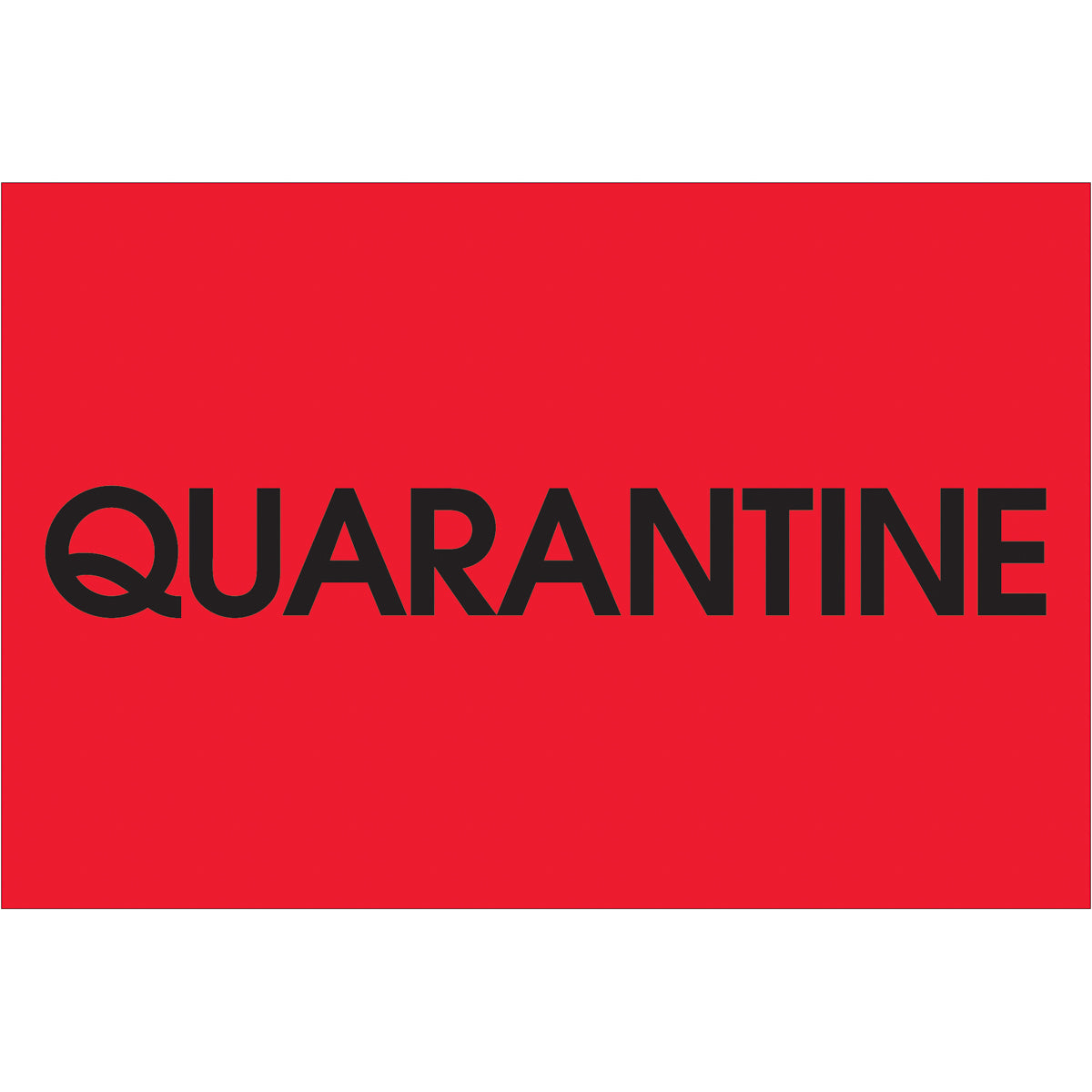 2 x 3" - "Quarantine" (Fluorescent Red) Labels 500/Roll