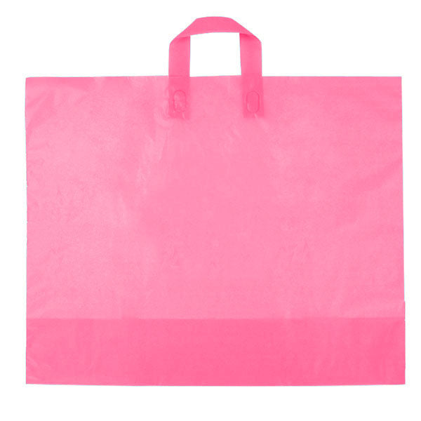 22 x 8 x 18 Pink Frosted Loop Handle Shopping Bags