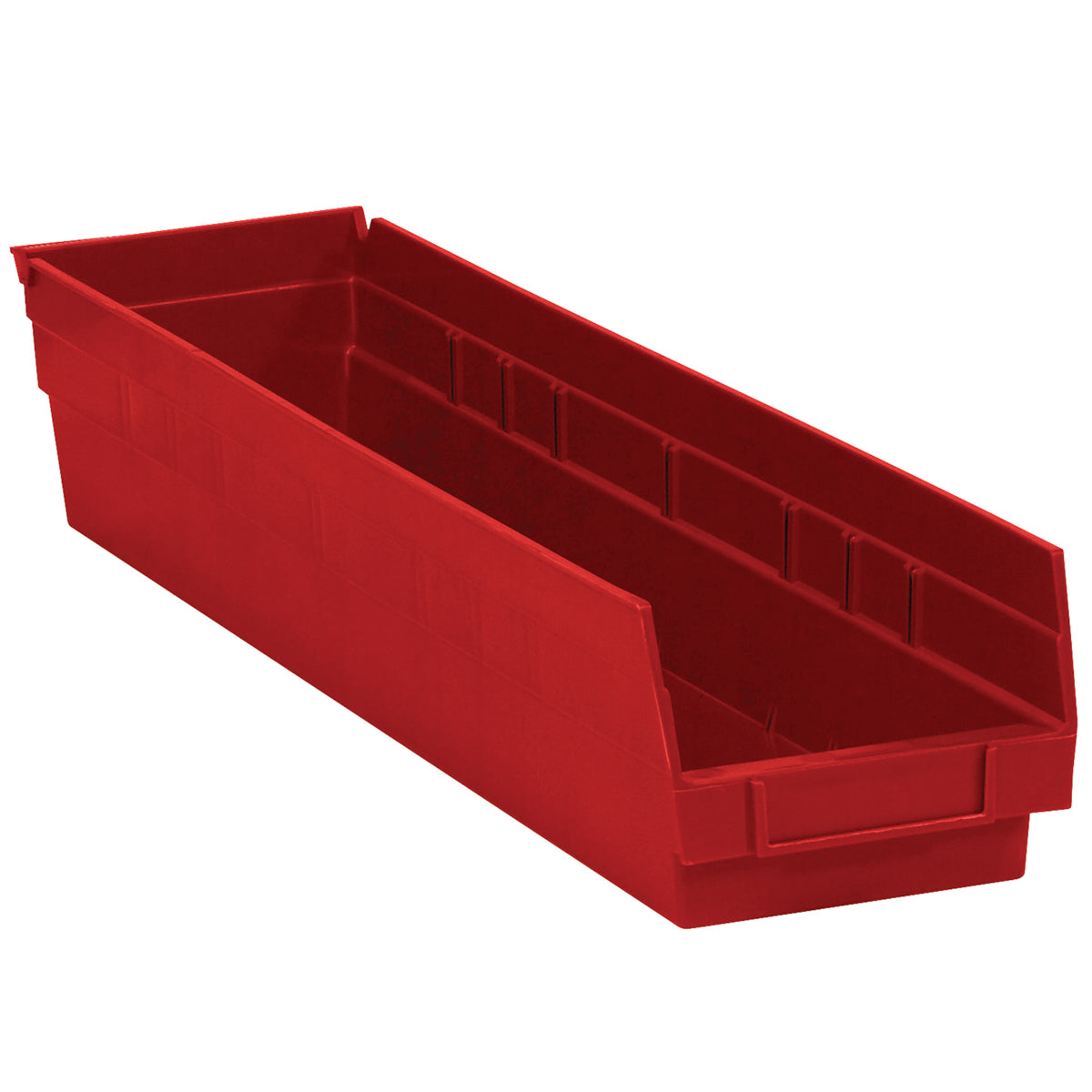 23 5/8 x 4 1/8 x 4 Red Plastic Shelf Bin Boxes