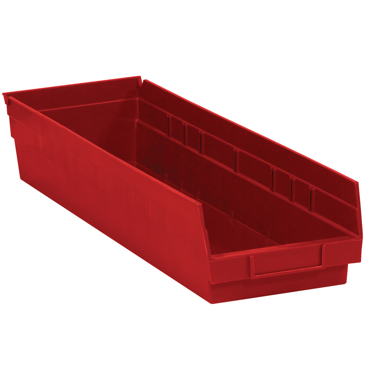 23 5/8 x 6 5/8 x 4 Red Plastic Shelf Bin Boxes