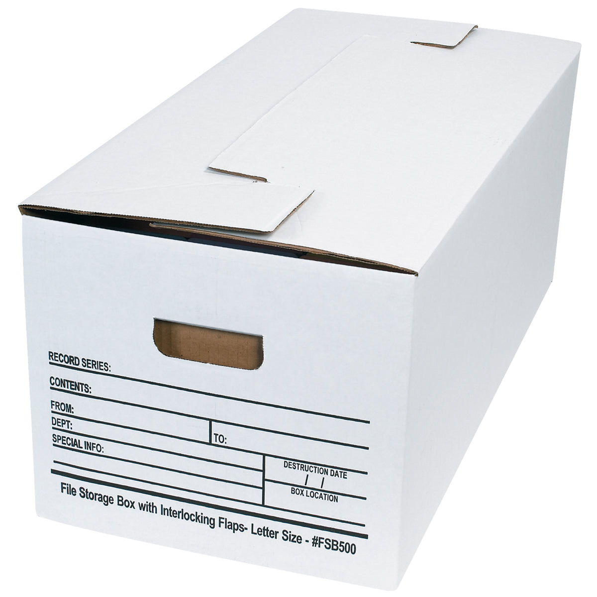 24 x 12 x 10 Letter Size 1-Piece White File Storage Box