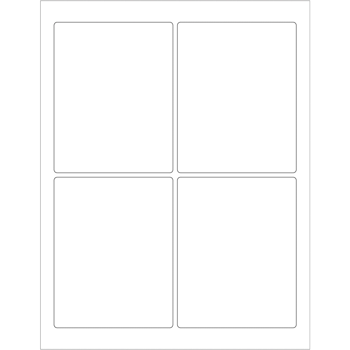 3 3/4 x 4 3/4" White Rectangle Laser Labels