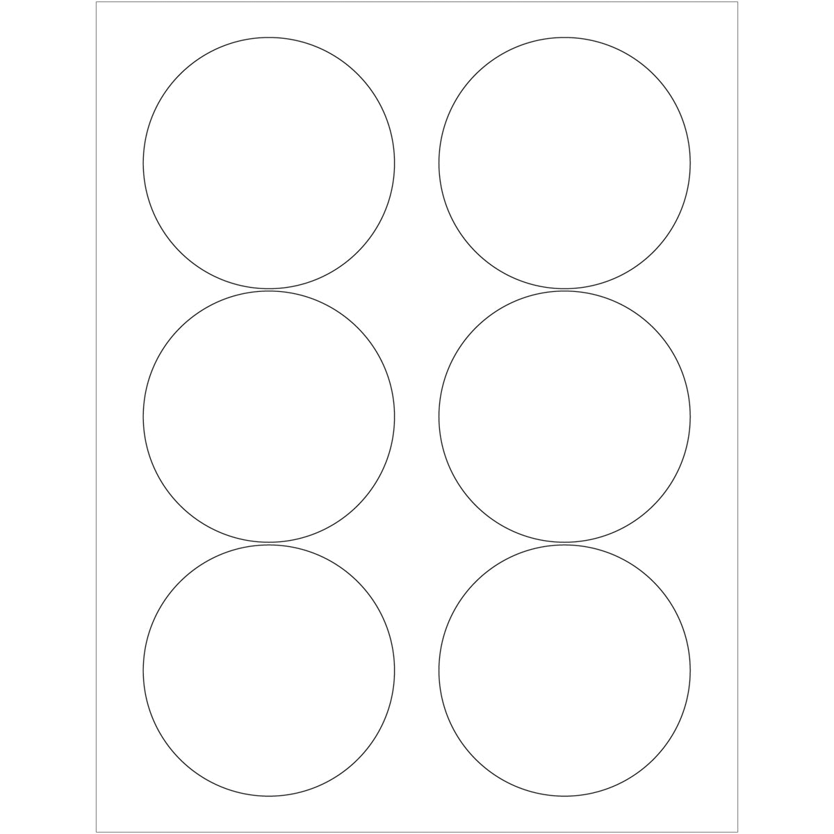3.33" White Circle Laser Labels