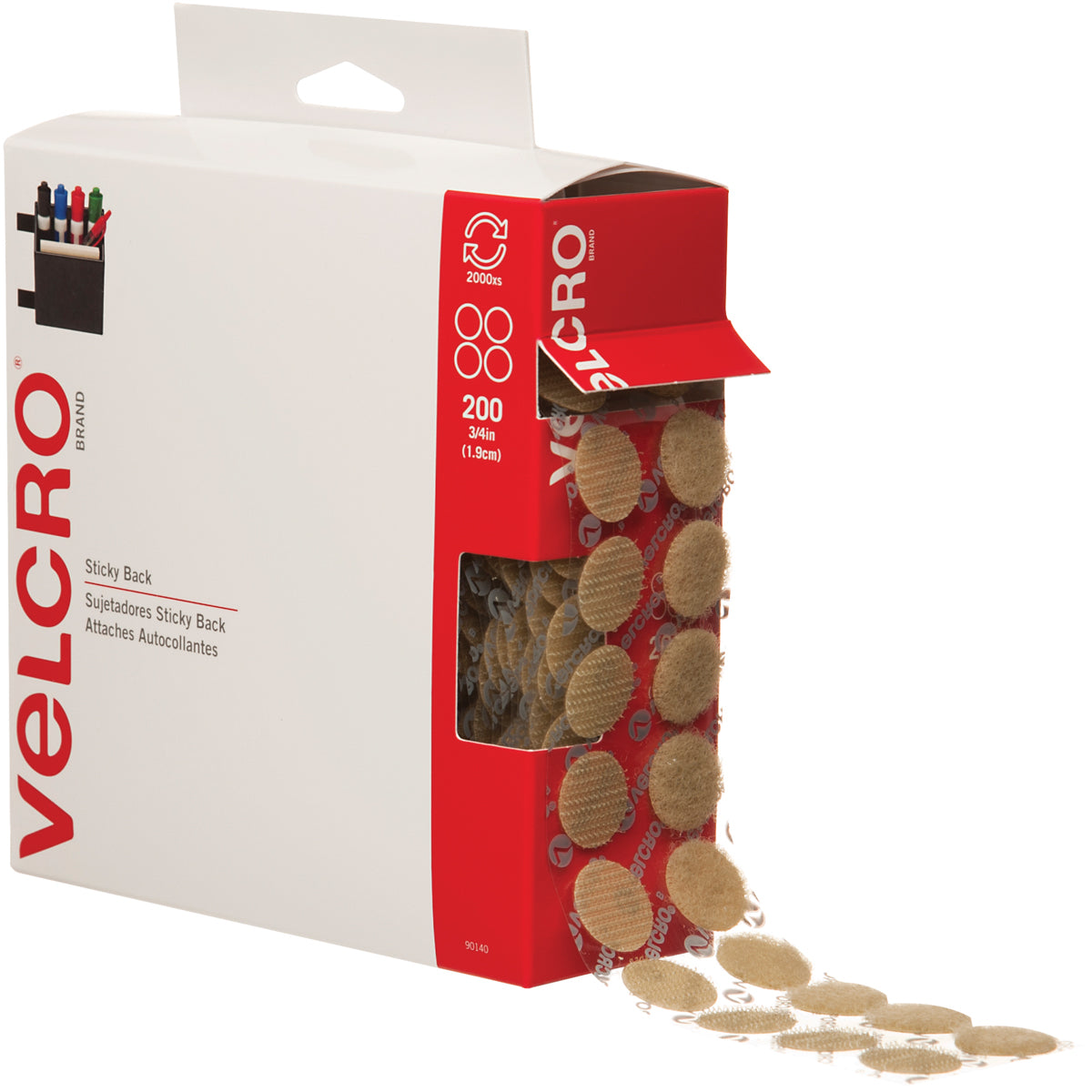 3/4" Dots - Beige VELCRO Brand Tape - Combo Packs