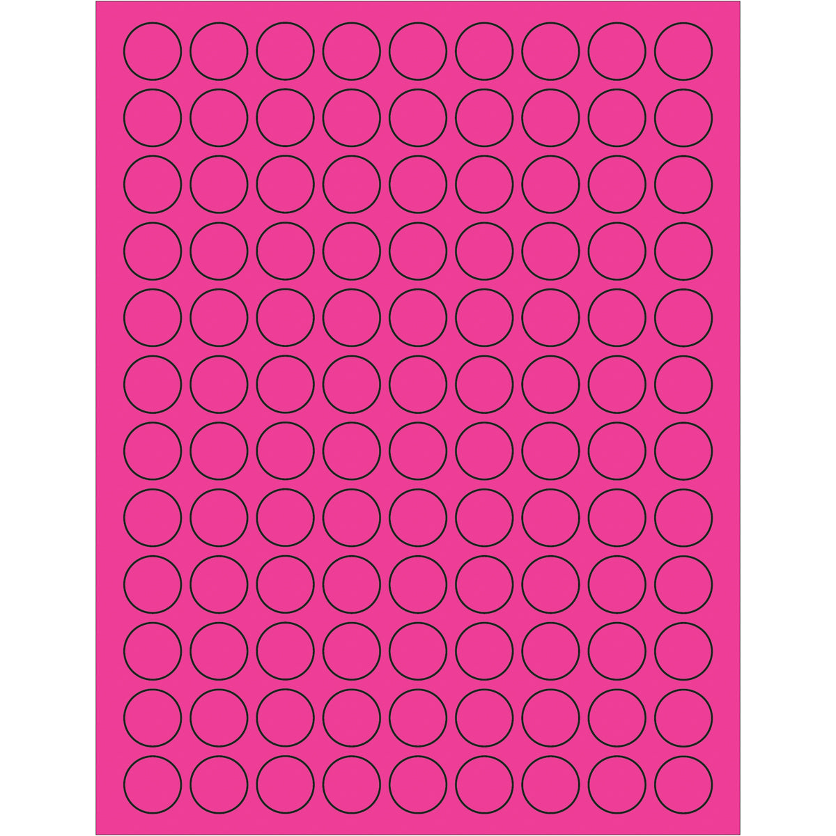 3/4" Fluorescent Pink Circle Laser Labels
