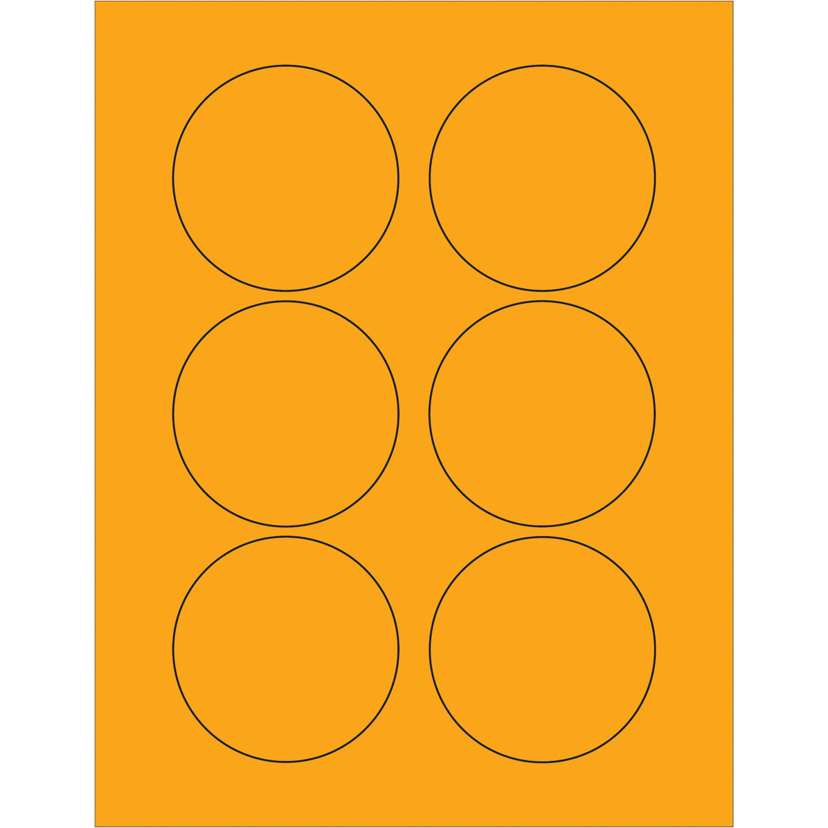 3" Fluorescent Orange Circle Laser Labels